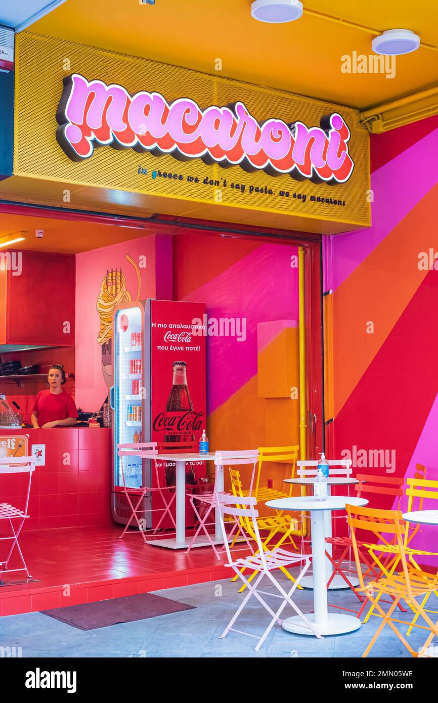 Greece, Athens, Commercial Triangle, lively neighborhood between ...