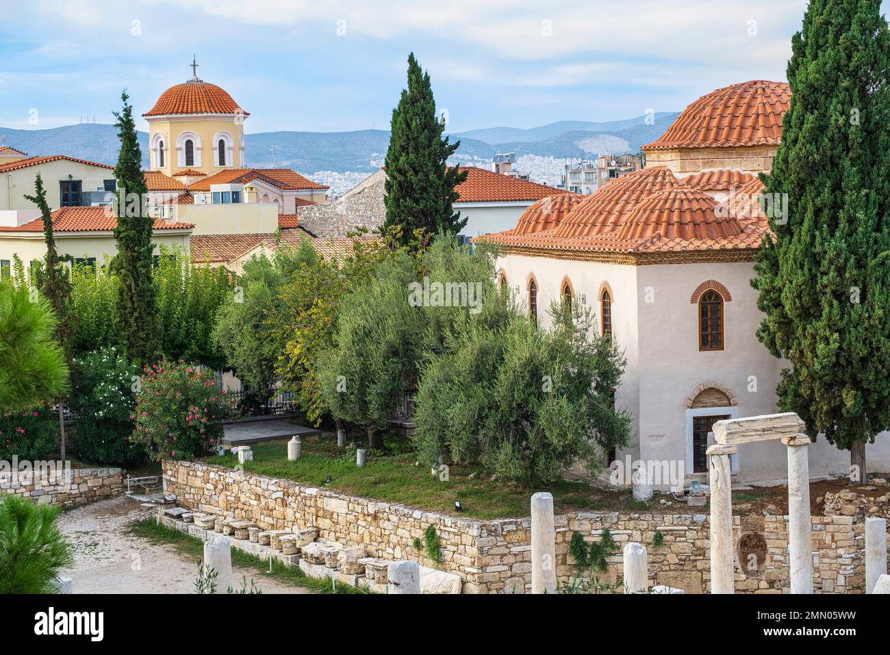 Greece, Athens, Plaka district, the Roman Agora at the foot of the ...