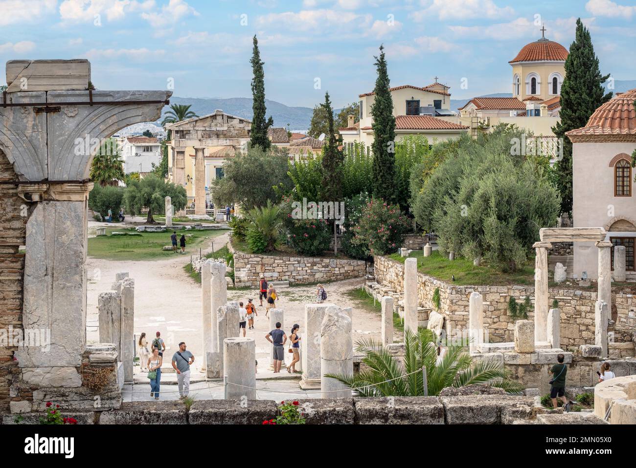 Greece, Athens, Plaka district, the Roman Agora at the foot of the ...