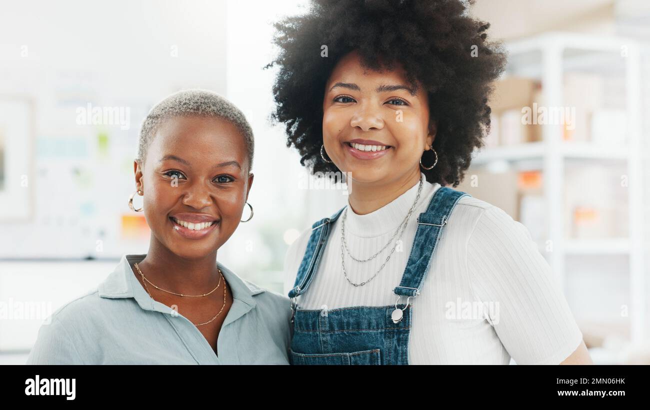 Friends, teamwork and vision with a creative woman entrepreneur and her ...