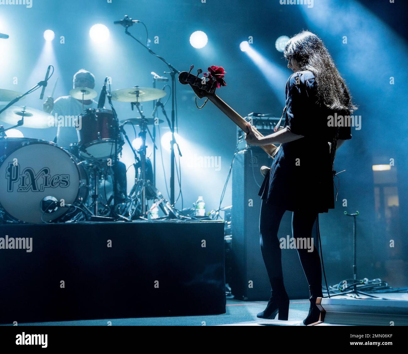 The American rock band Pixies with drummer David Lovering and bass ...