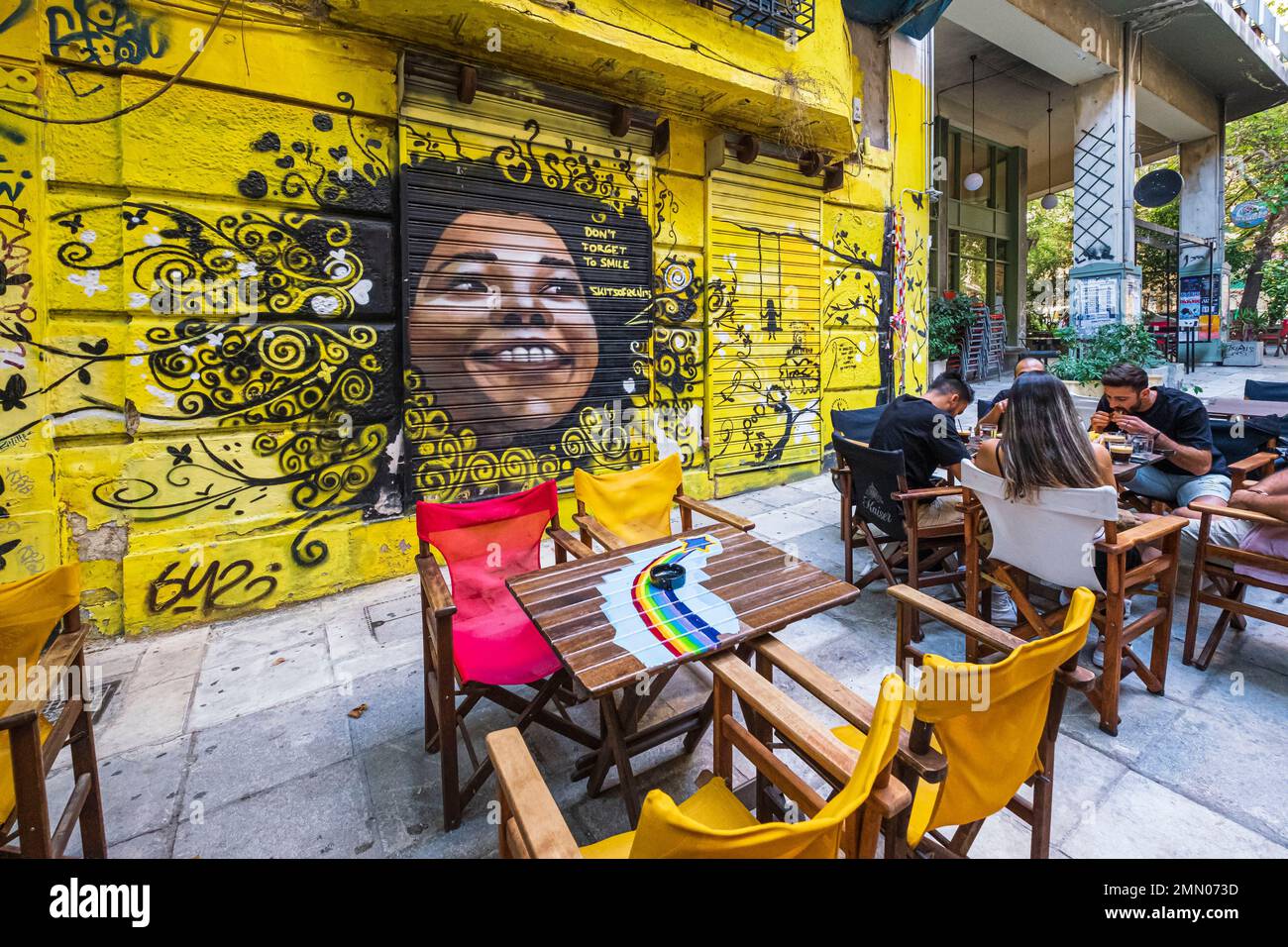 Greece, Athens, Exarchia or Exarcheia district, the anarchist, artistic ...