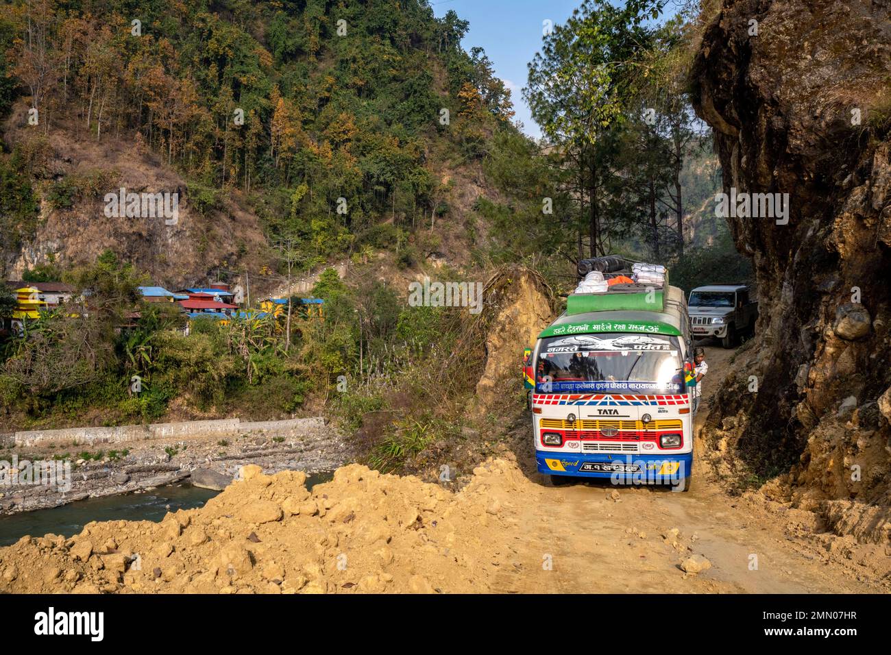 Nepal, Parbat district, Kusma, suspension bridge Stock Photo - Alamy