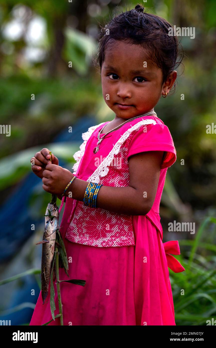 Nepal, Terai province, Tharu ethnic group, Barauli village, carp ...
