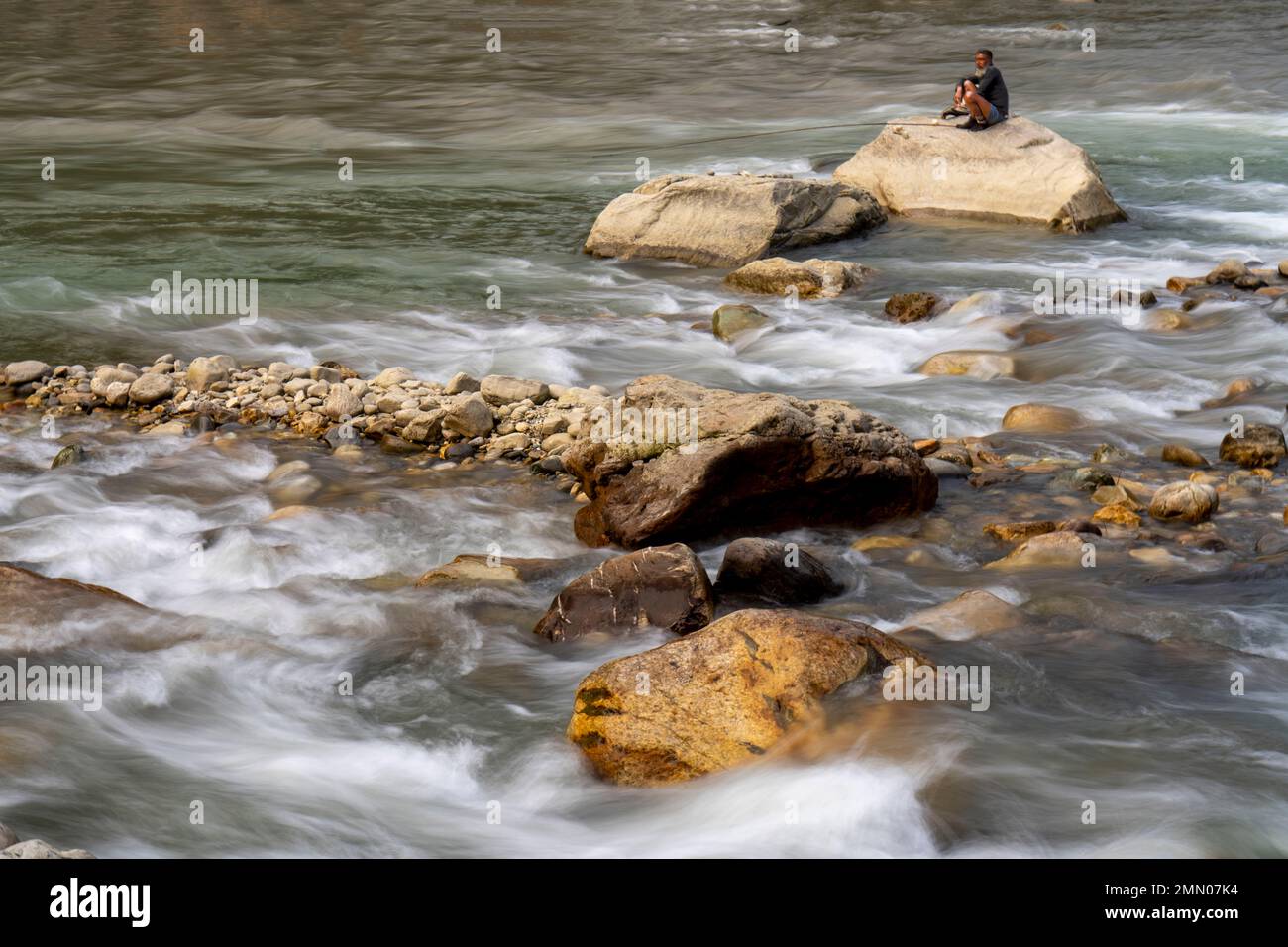Nepal, Parbat district, Kusma, suspension bridge Stock Photo - Alamy