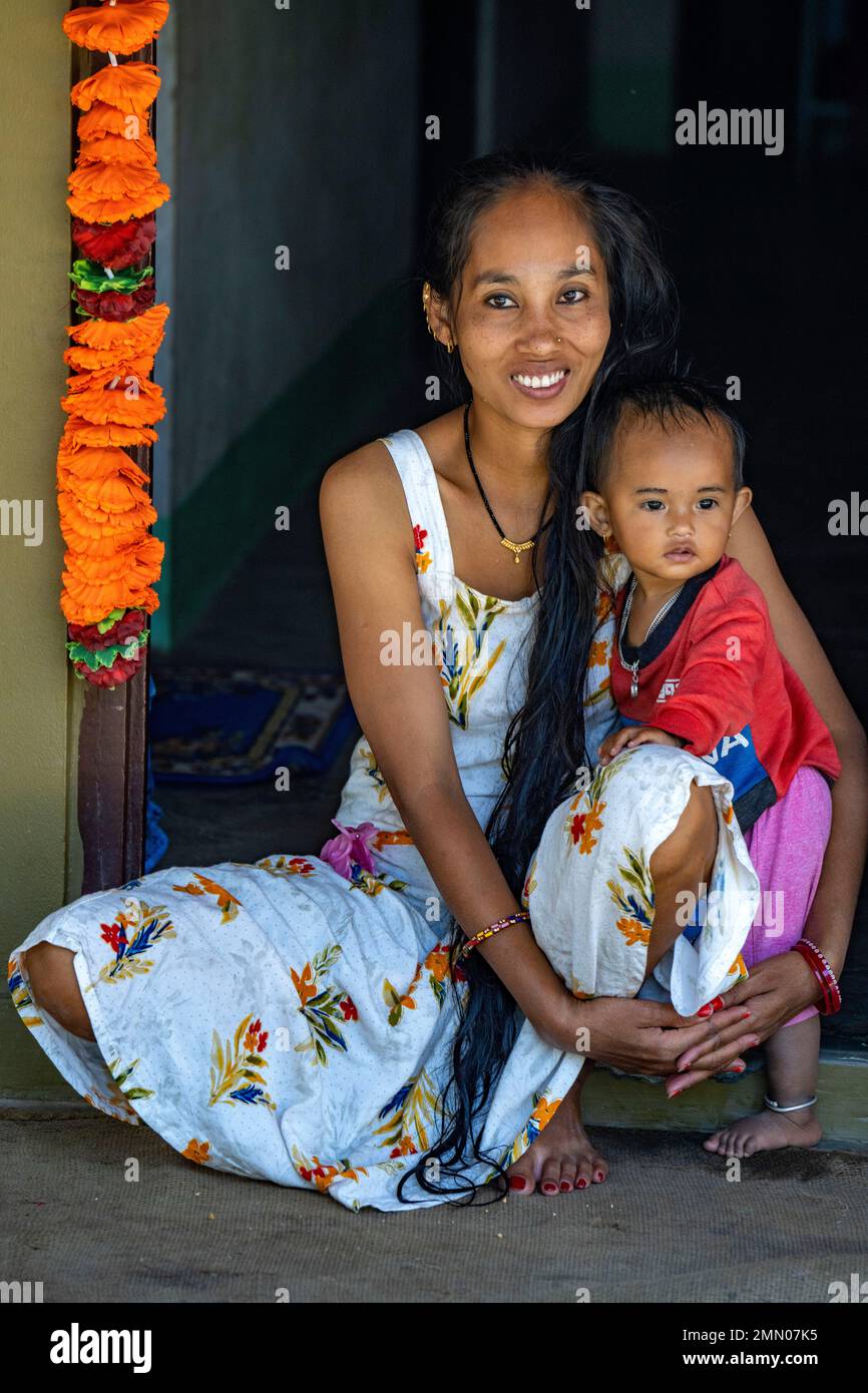 Nepal, Terai province, Tharu ethnic group, Barauli village Stock Photo ...