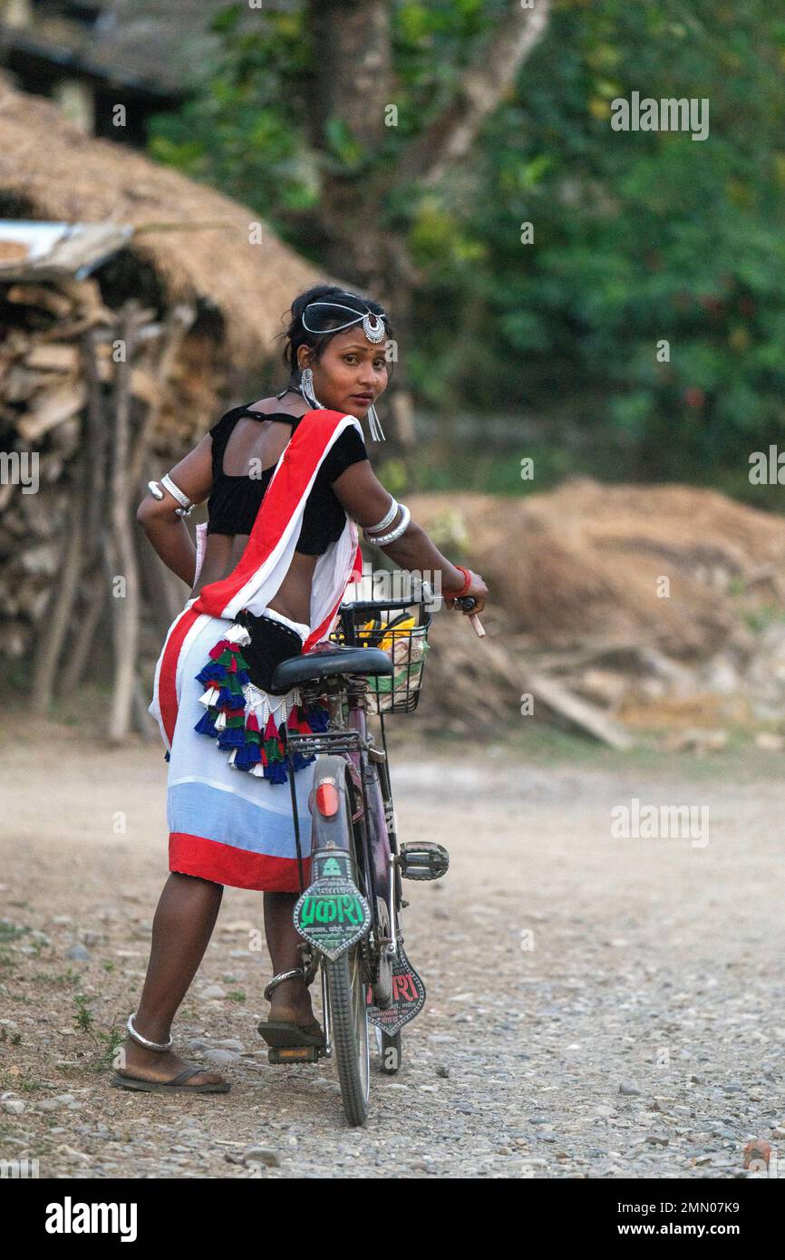 Nepal, Terai province, Tharu ethnic group, Barauli village Stock Photo ...