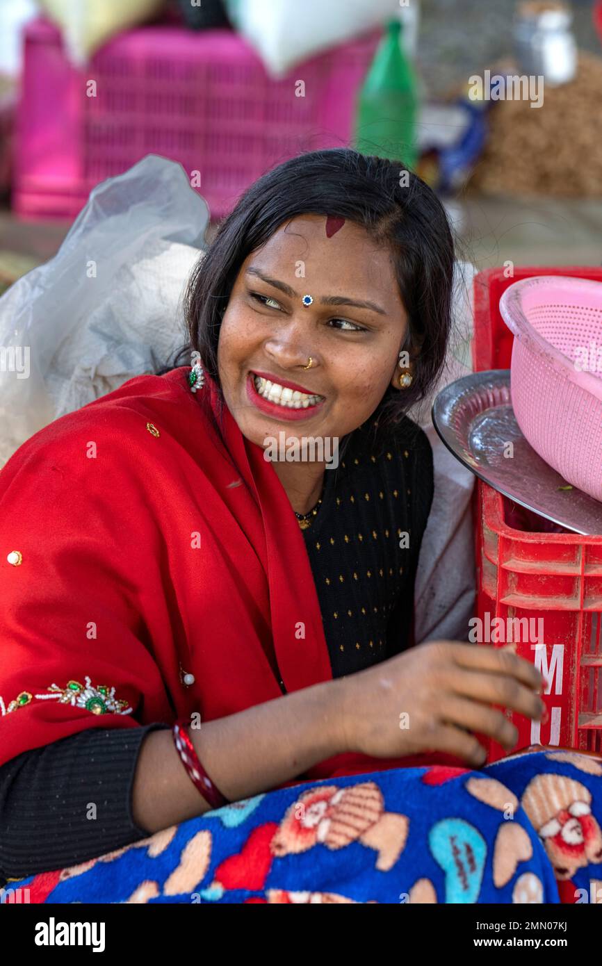 Nepal, Terai province, Tharu ethnic group, village of Barauli, weekly ...
