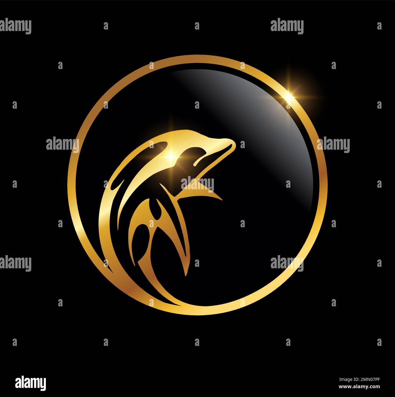 A vector Illustration in black background with gold shine effect of ...