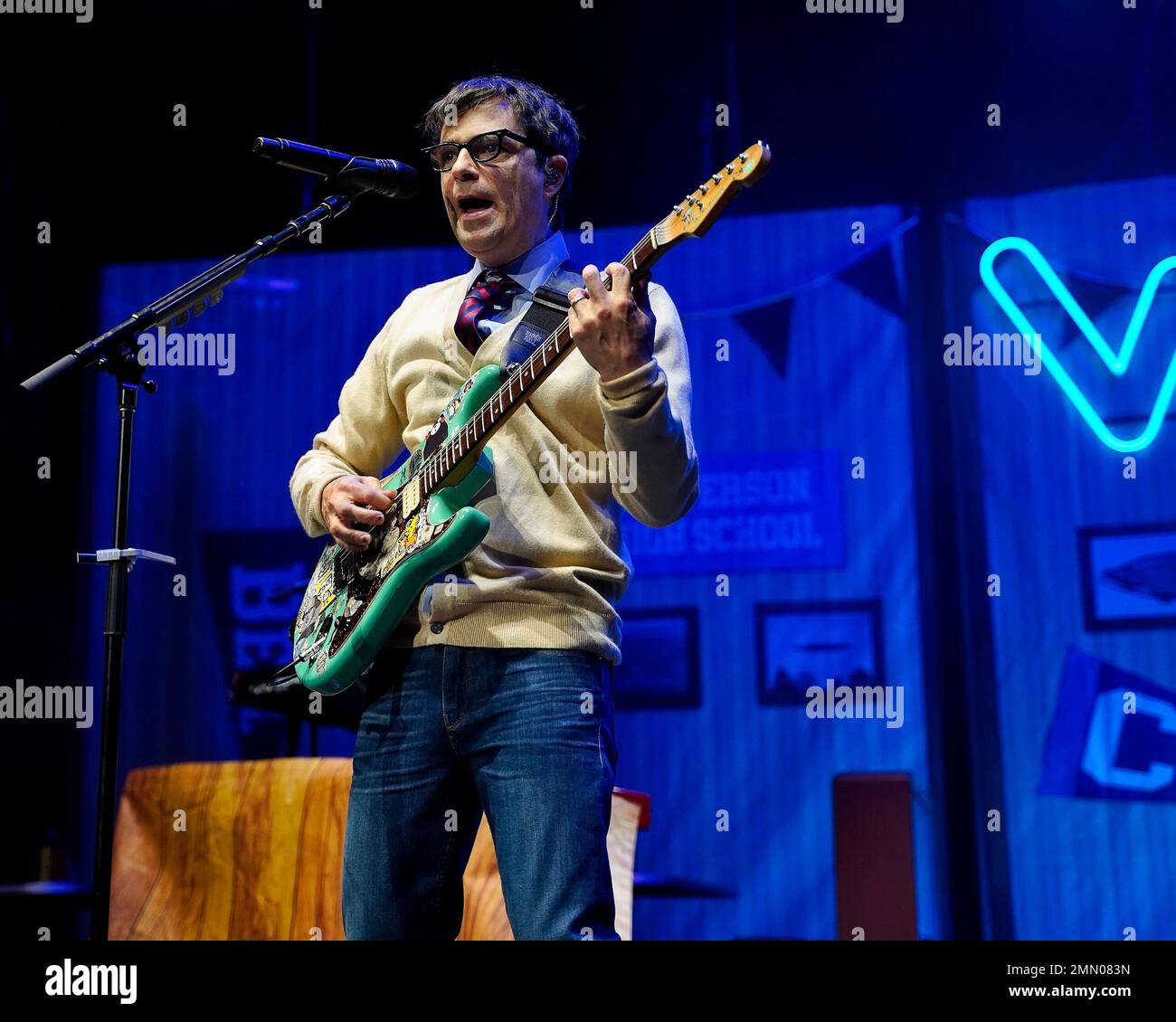The American rock band Weezer with front man guitarist and vocalist ...