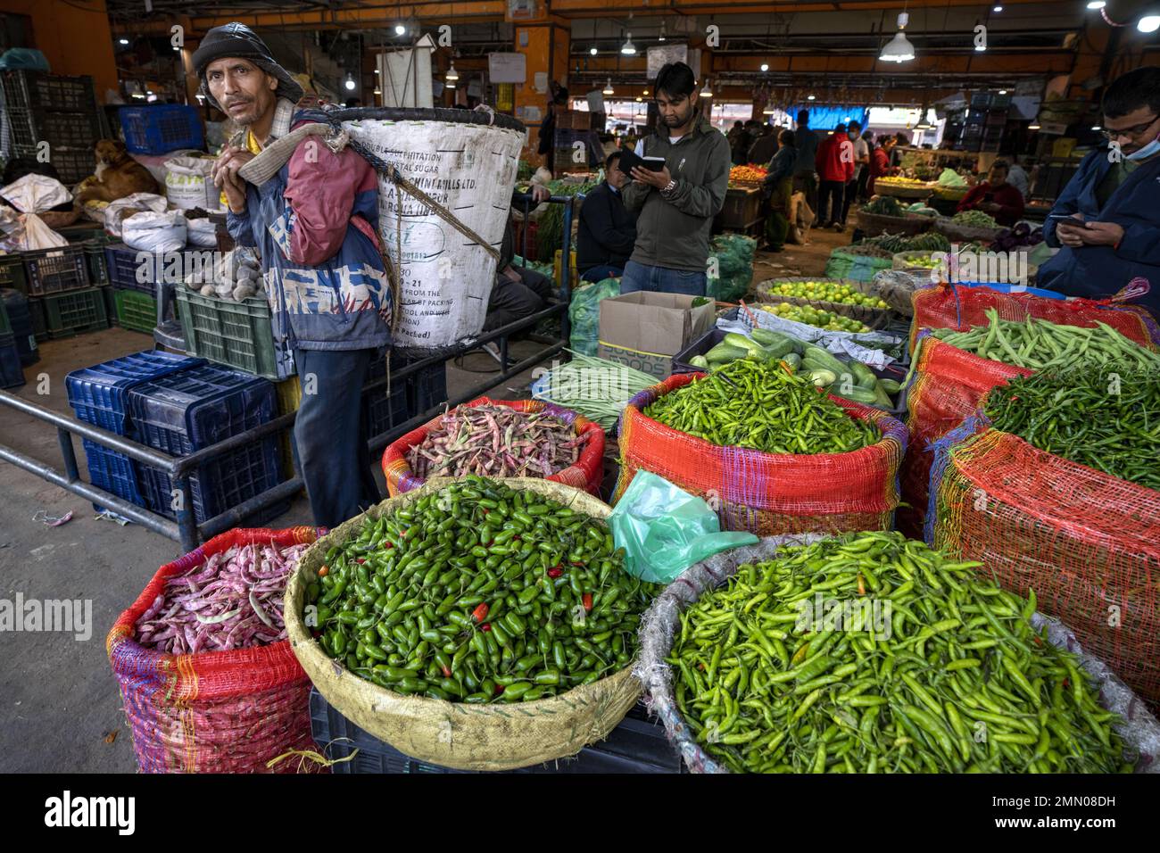 Nepal, Kathmandu, vegetable market Stock Photo - Alamy