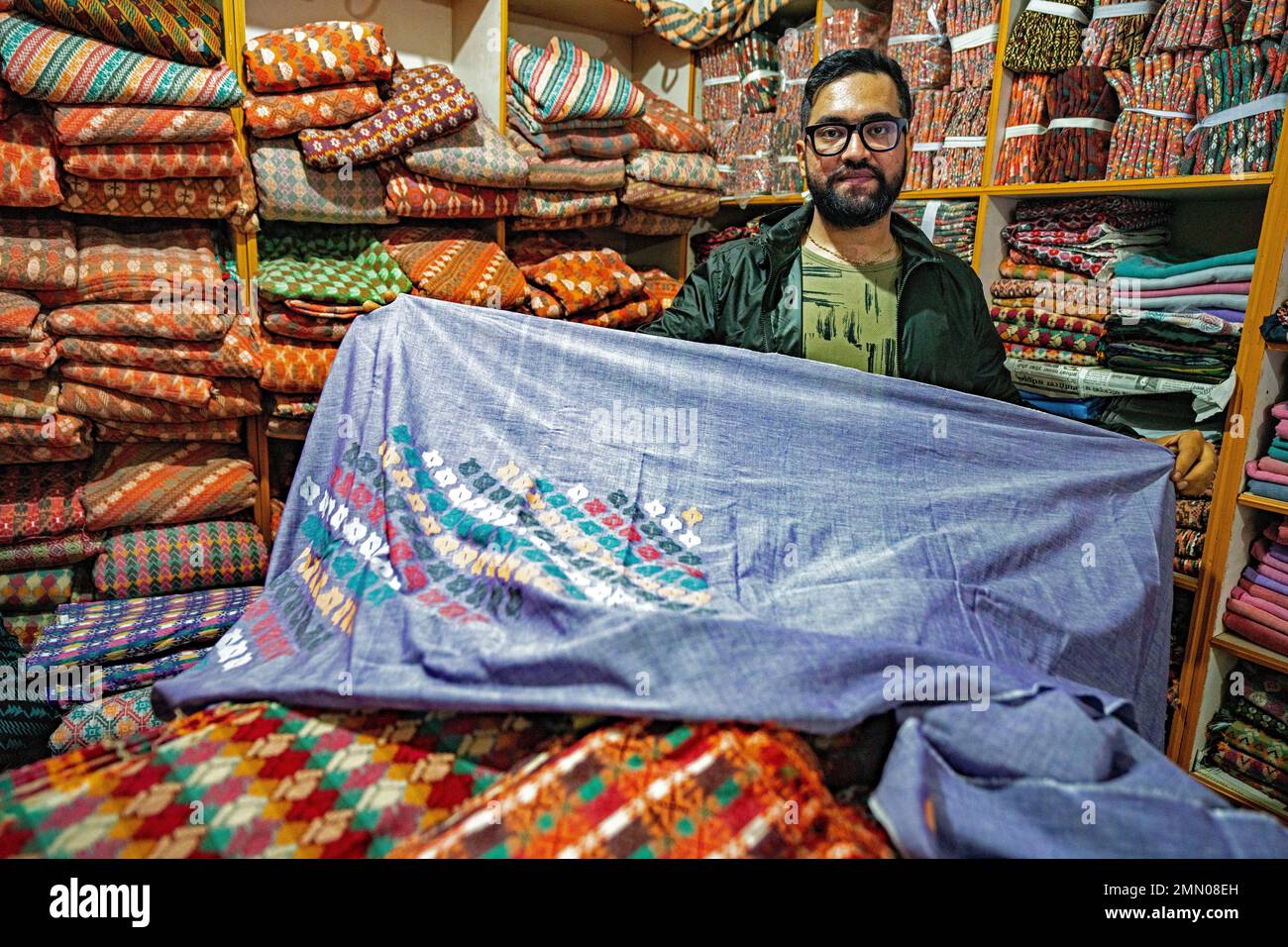 Nepal, Palpa District, Tansen, Palpali weaving factory, manager ...