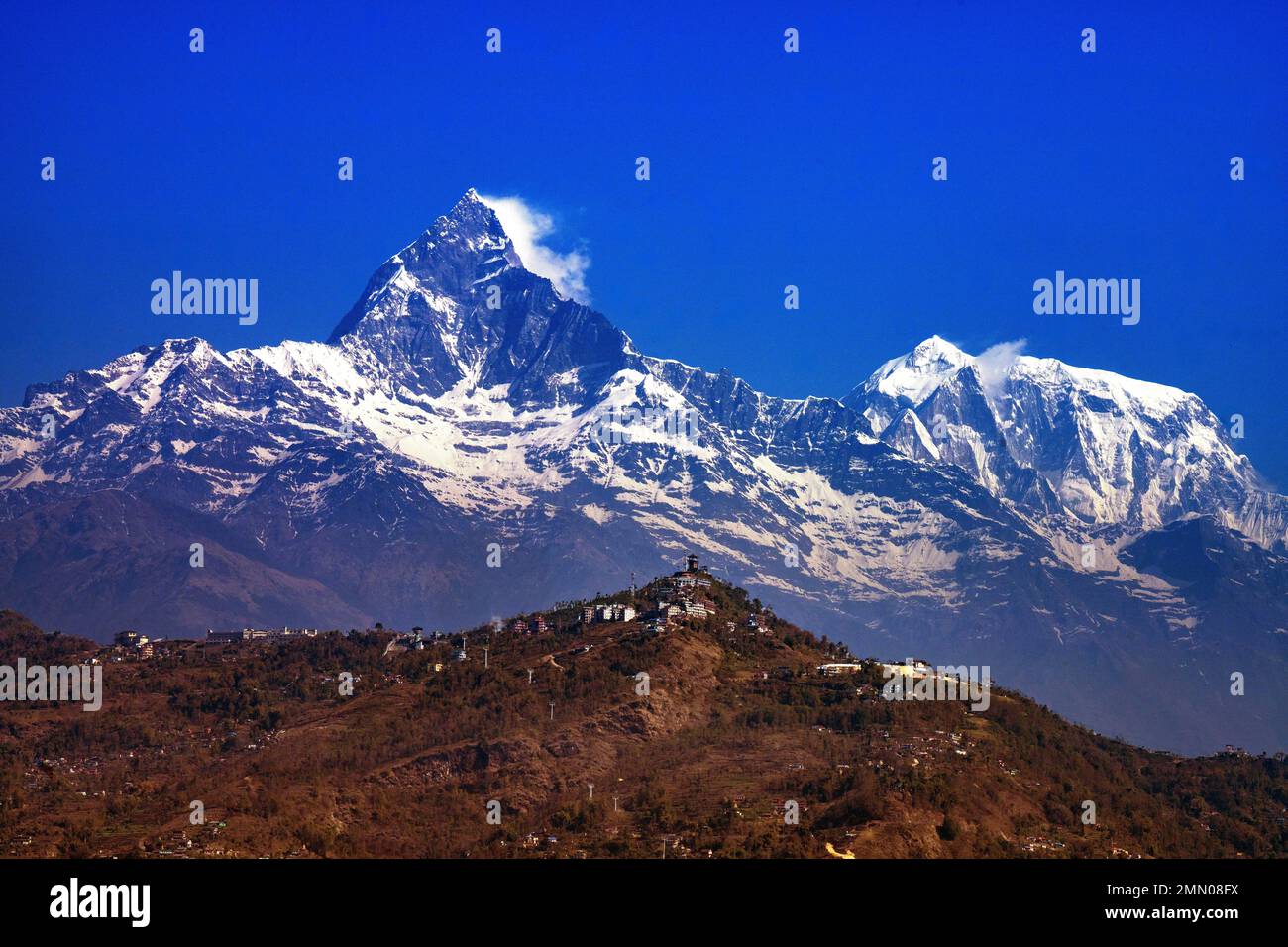 Nepal, Gandaki province, Pokhara, the Machapuchare 6993 m Stock Photo ...