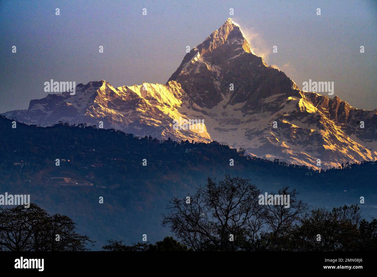 Nepal, Gandaki province, Pokhara, the Machapuchare 6993 m Stock Photo ...
