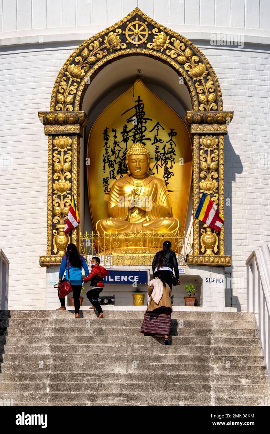 Nepal, Gandaki Province, Pokhara, World Peace Pagoda and Annapurna ...