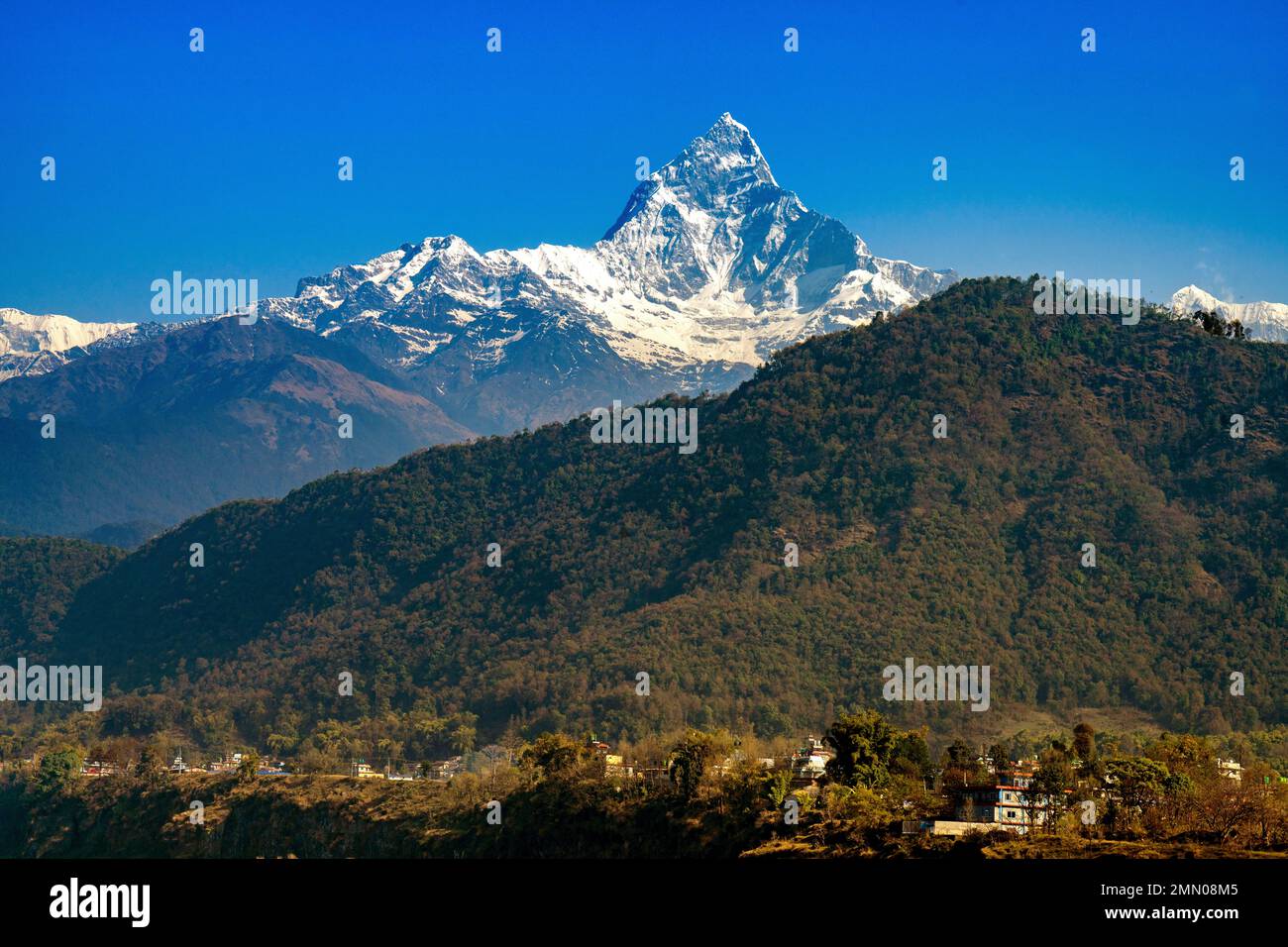 Nepal, Gandaki province, Pokhara, the Machapuchare 6993 m Stock Photo ...