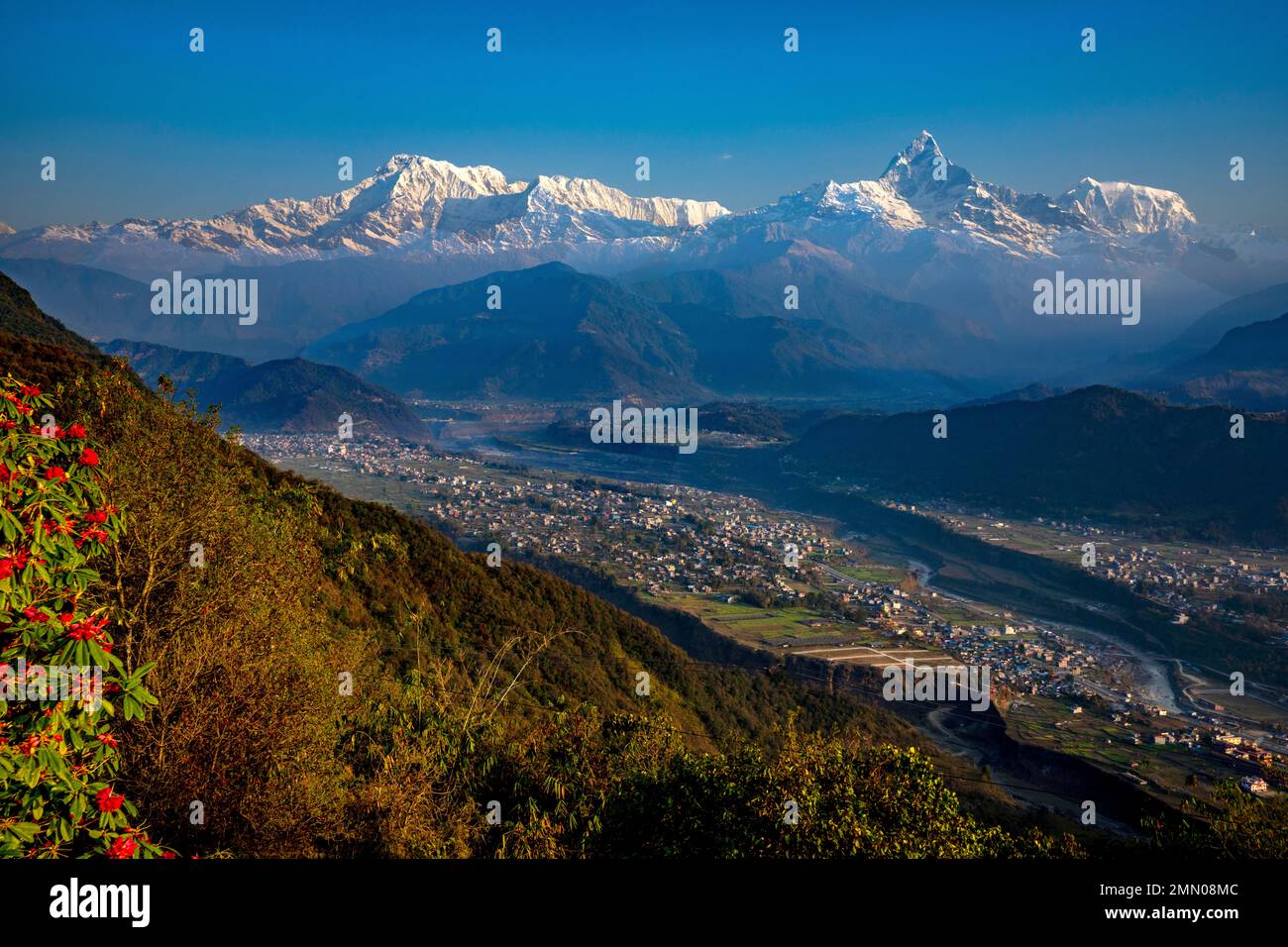 Nepal, Gandaki province, Pokhara, Annapurna South 7219 m and ...
