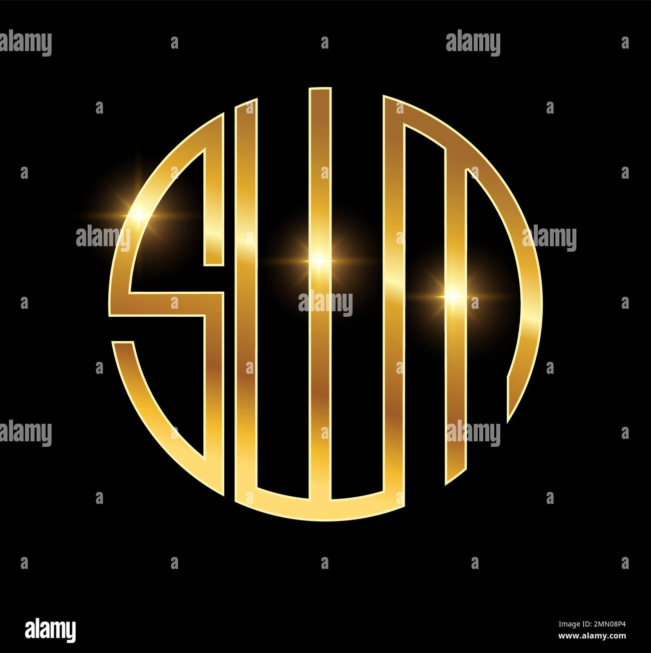 A vector Illustration in black background with gold shine effect of ...