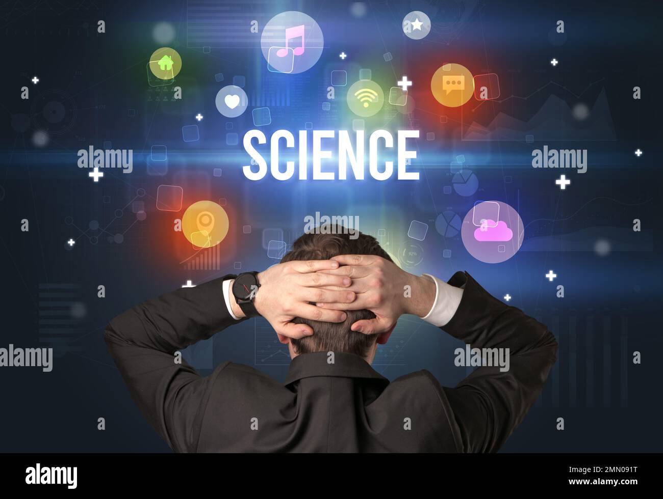Rear view of a businessman Stock Photo - Alamy
