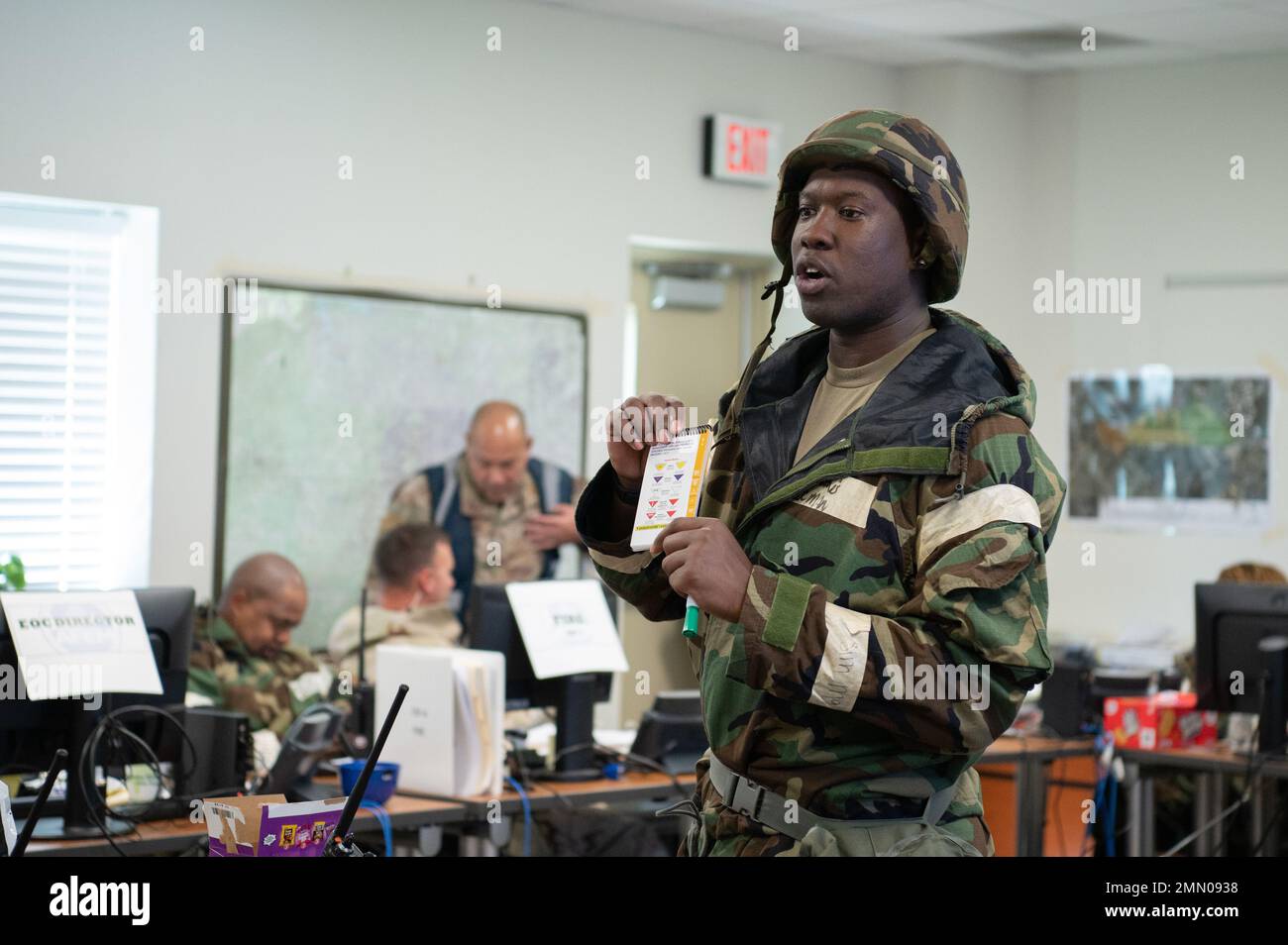 Tech. Sgt. Nathan Davis, the Emergency Operations Center manager ...