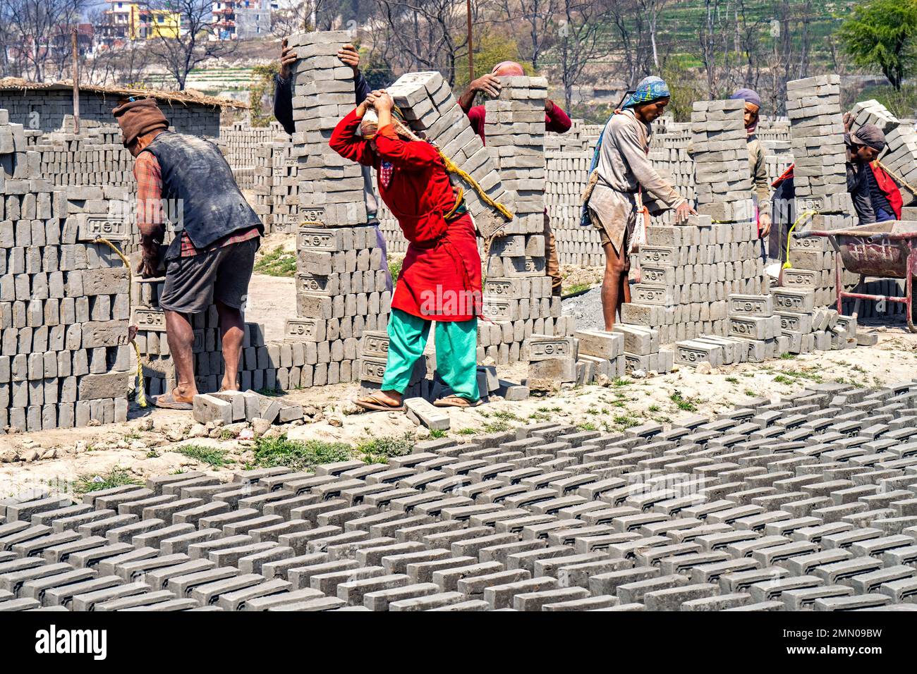 Nepal, Kathmandu Valley, brickworks near Bhaktapur Stock Photo - Alamy