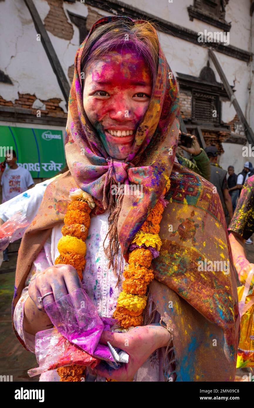 Nepal, Kathmandu, Holi festival Stock Photo - Alamy