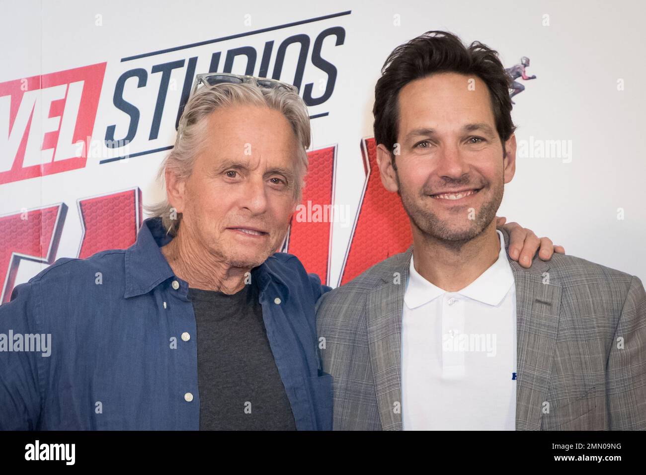 Actors Michael Douglas and Paul Rudd, right, pose for photographers ...
