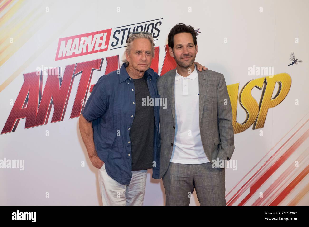Actors Michael Douglas and Paul Rudd, right, pose for photographers ...