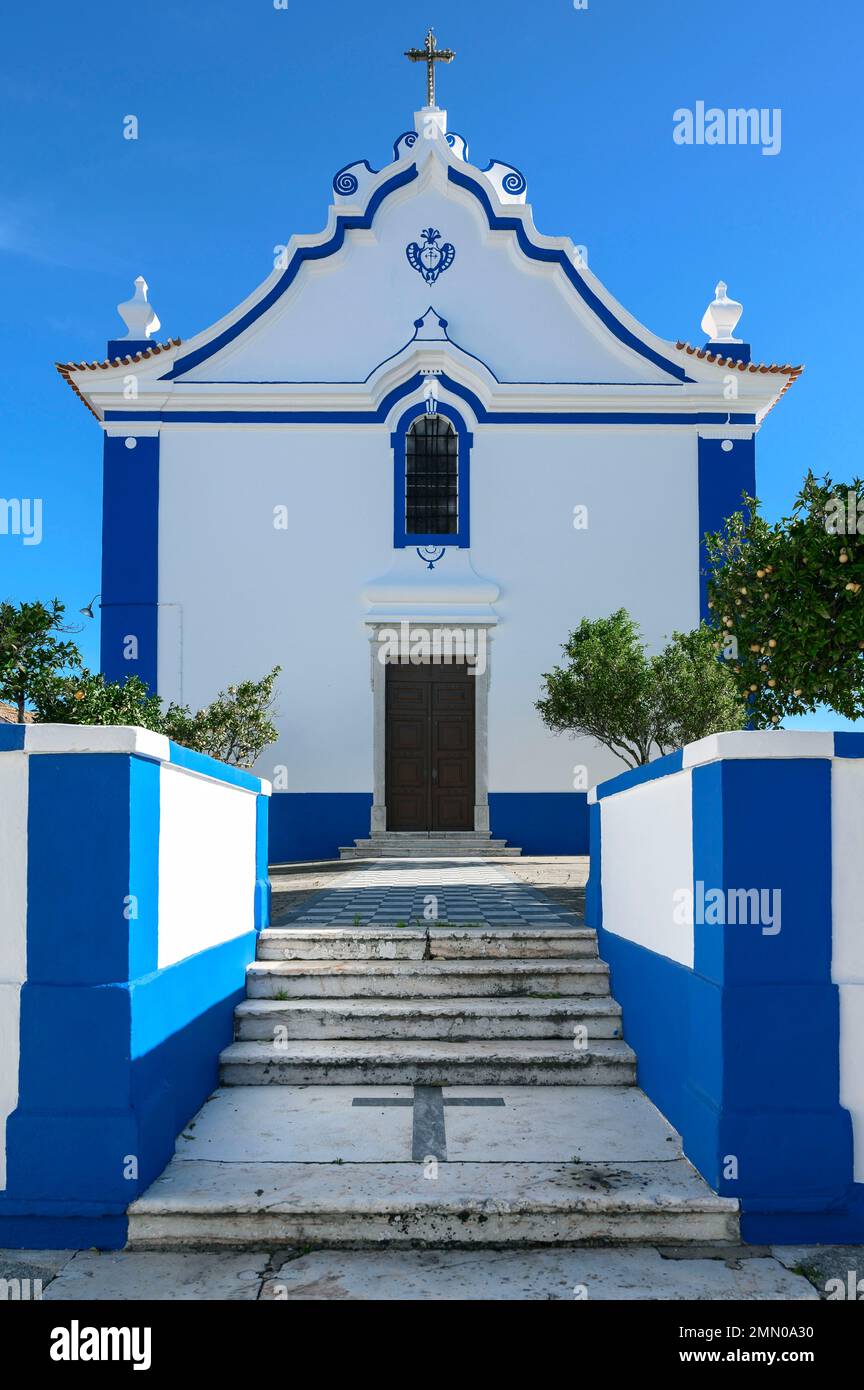 Portugal, Alentejo region, village of Cabrela, 12th century church in ...