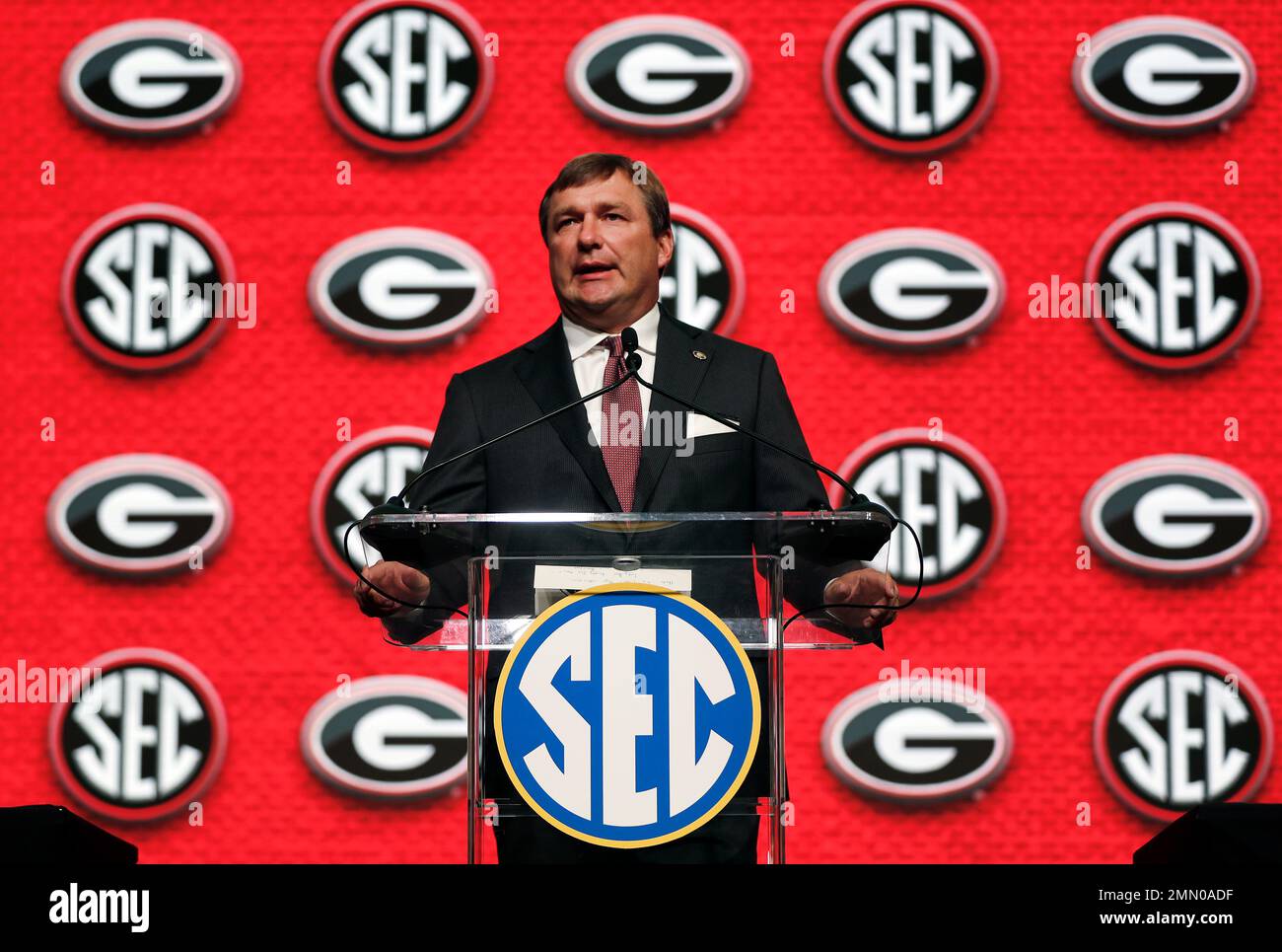 Georgia head coach Kirby Smart speaks duringSoutheastern Conference ...