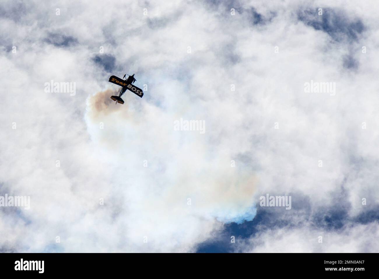 Jon Melby, piloting his Pitts S-1B Muscle Bi-Plane, performs aerobatics ...