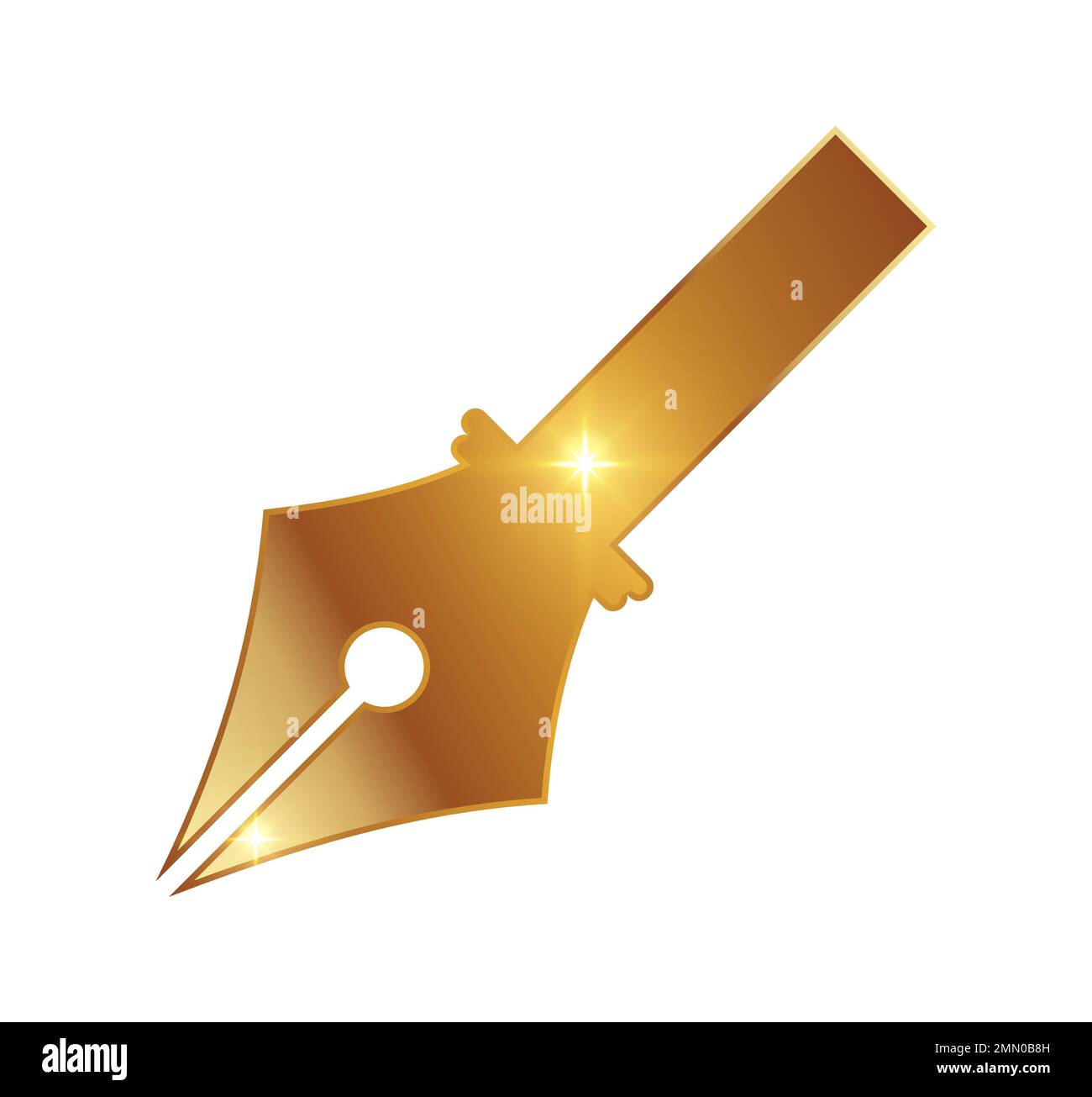 A vector illustration of Golden Fountain Pen Vector Illustration Icon ...