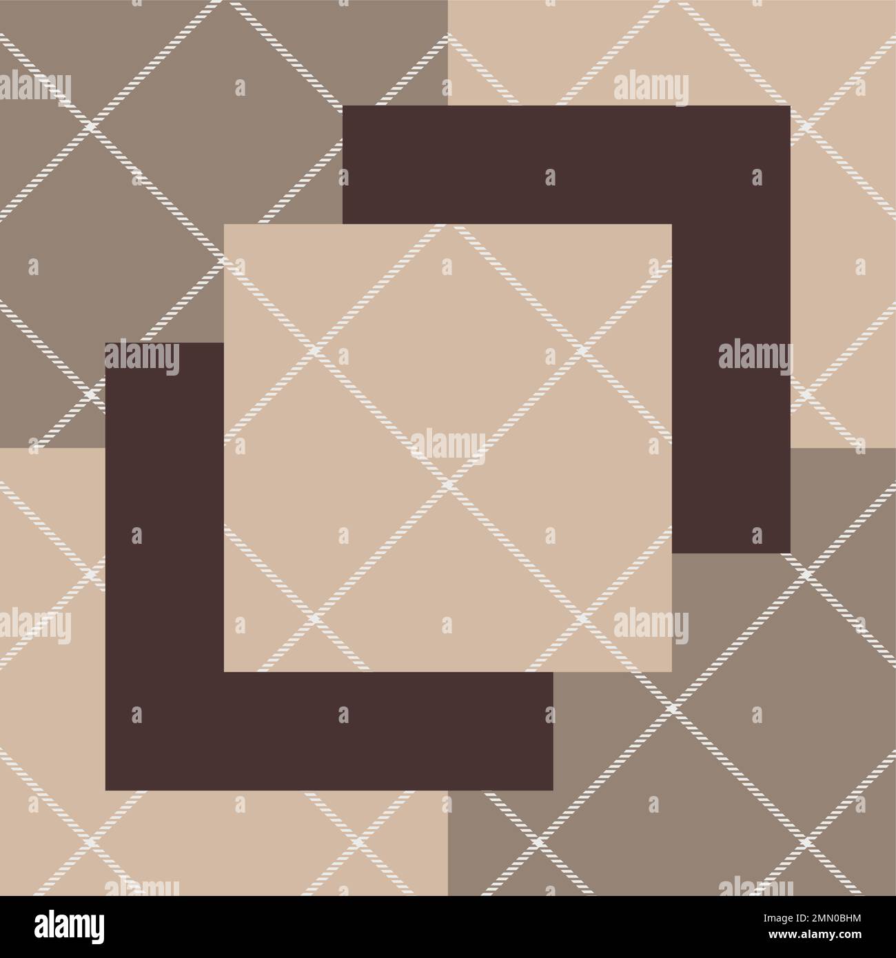 square plaid geometric patterns. For textile printing, for silk scarf ...