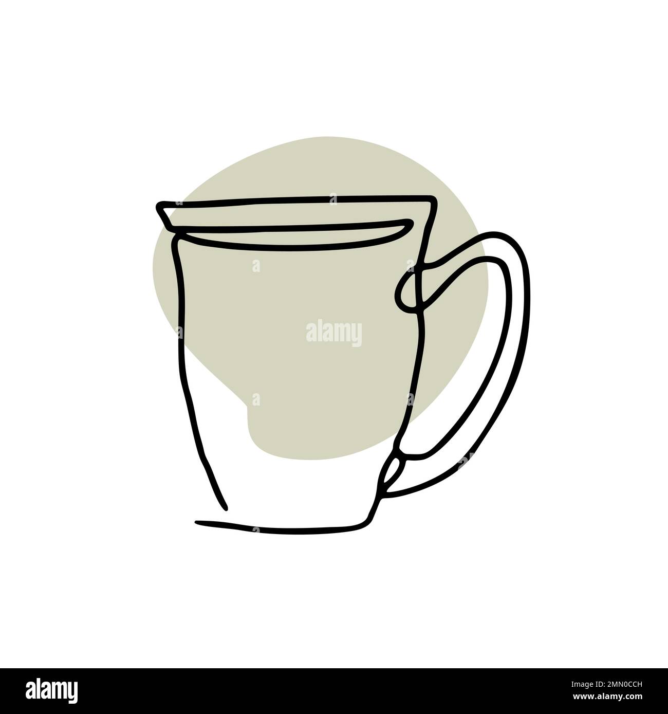 Hand drawn continuous line cup with abstract shapes Stock Vector Image ...