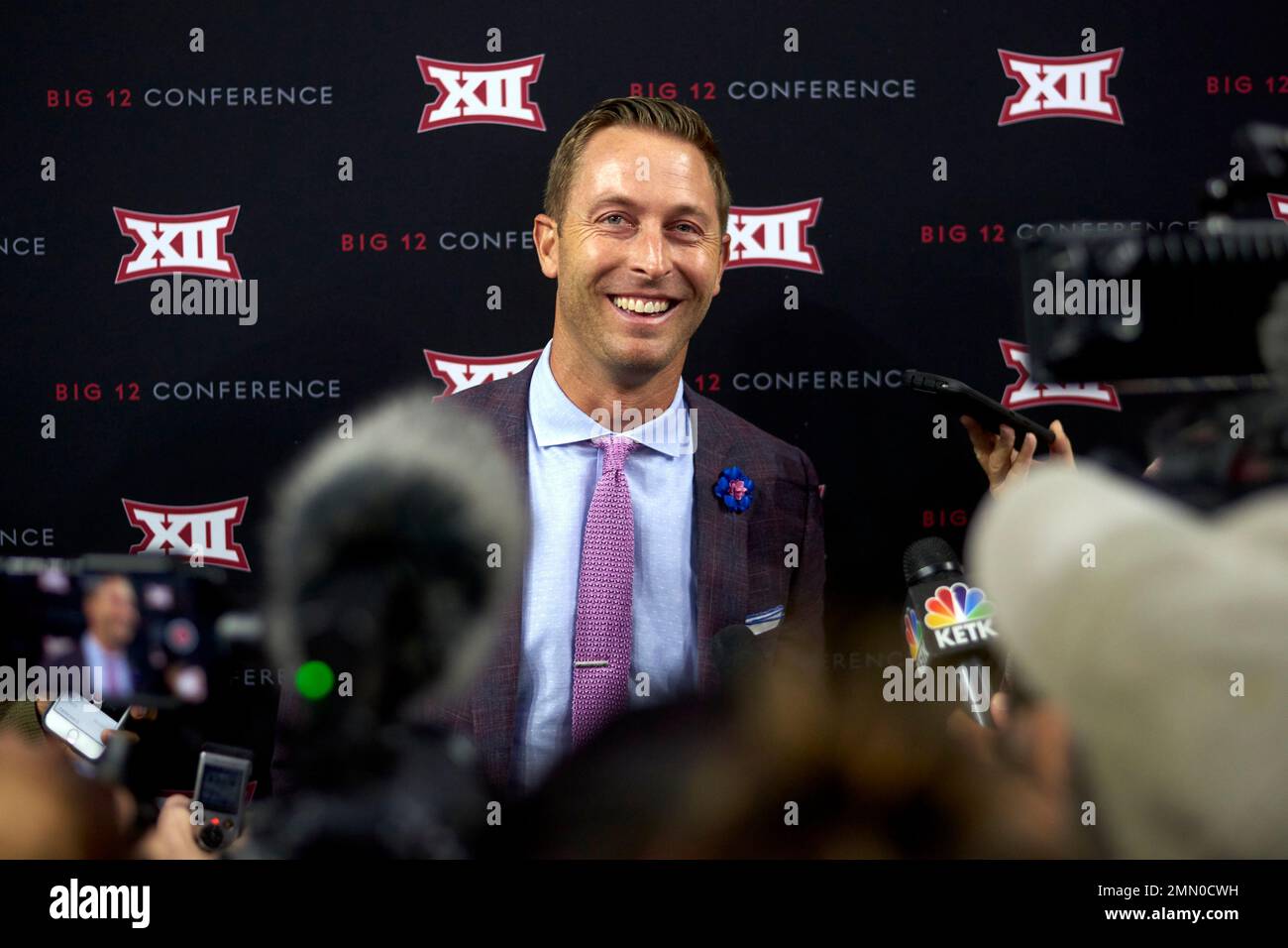 Texas Tech football head coach Kliff Kingsbury speaks during NCAA ...
