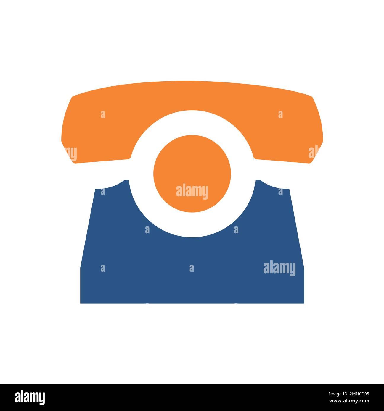 Blue and Orange Phone Vector Icon Sign illustration in white background ...