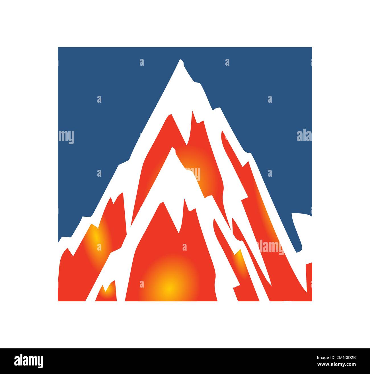 Mount Lava Volcano Vector Icon illustration in white background ...