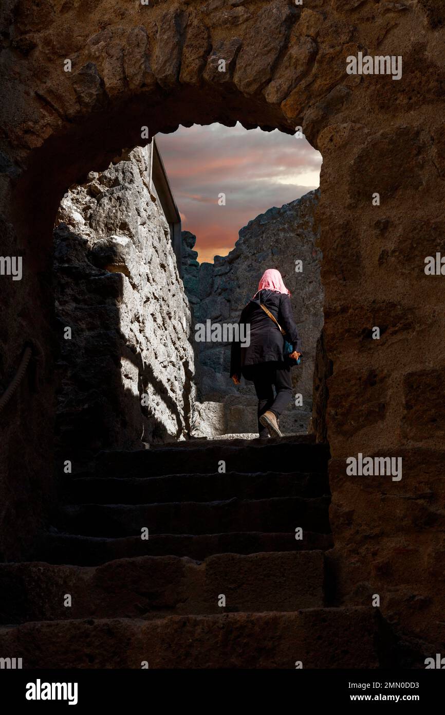 France, Aude, Corbieres Fenouilledes Regional Nature Park, Cucugnan ...