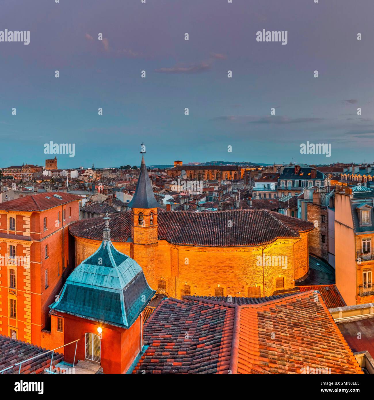 France, Haute Garonne, Toulouse, Saint Jerôme church, night view of the ...