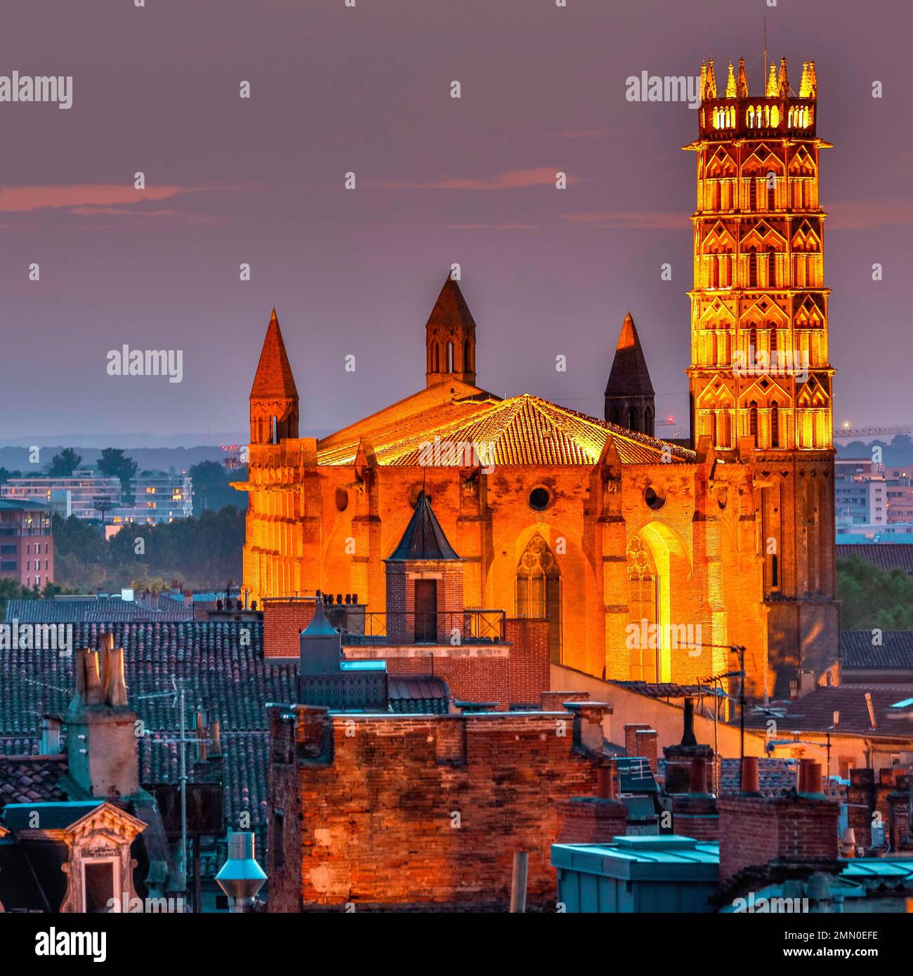 France, Haute Garonne, Toulouse, Les Jacobins, Jacobin convent, night ...