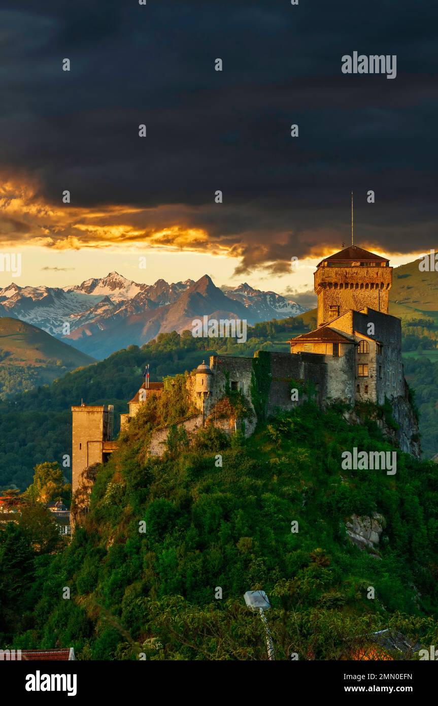 France, Hautes Pyrenees, Lourdes, castle of Lourdes, view of the castle ...