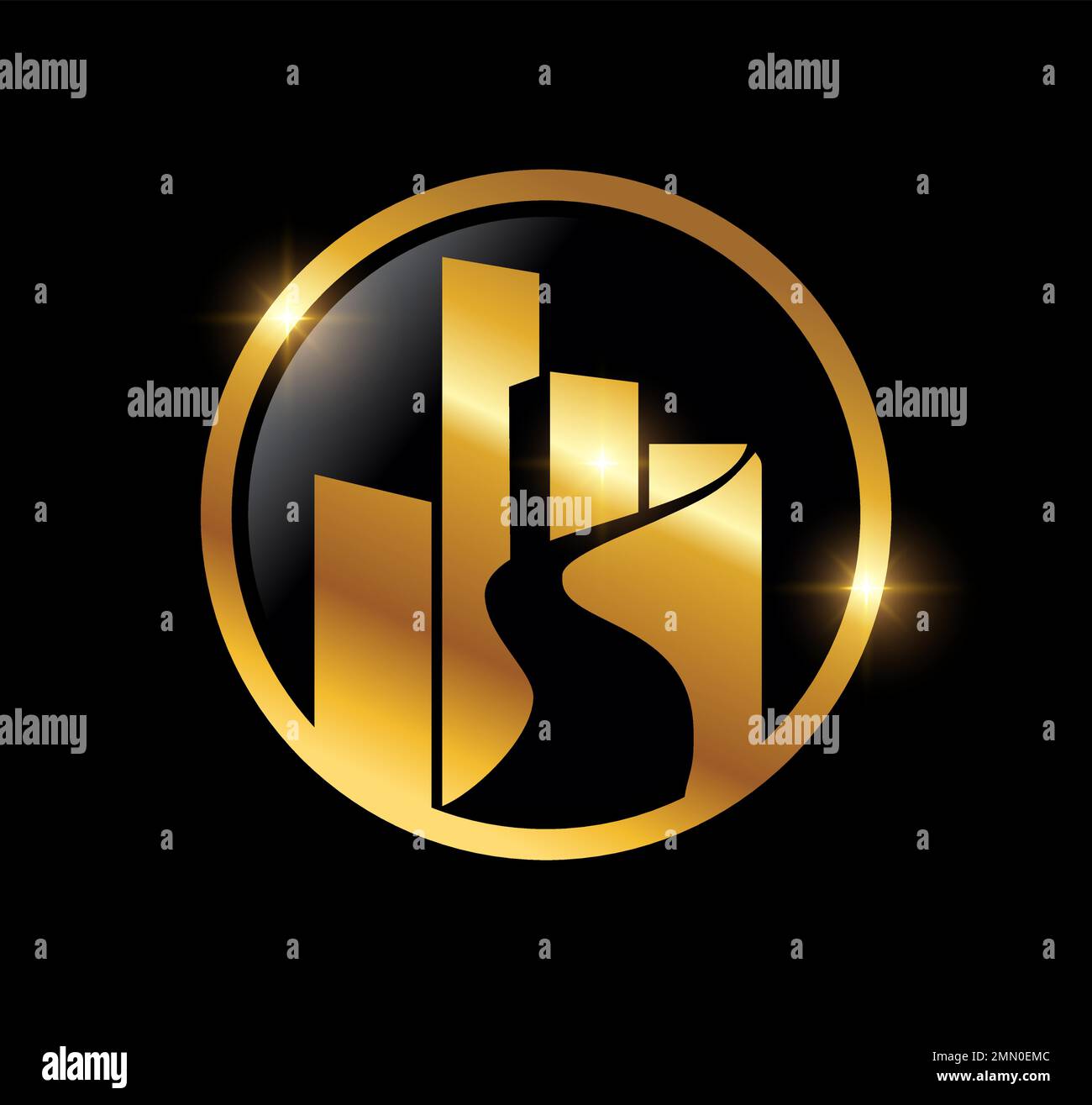A vector Illustration in black background with gold shine effect of ...