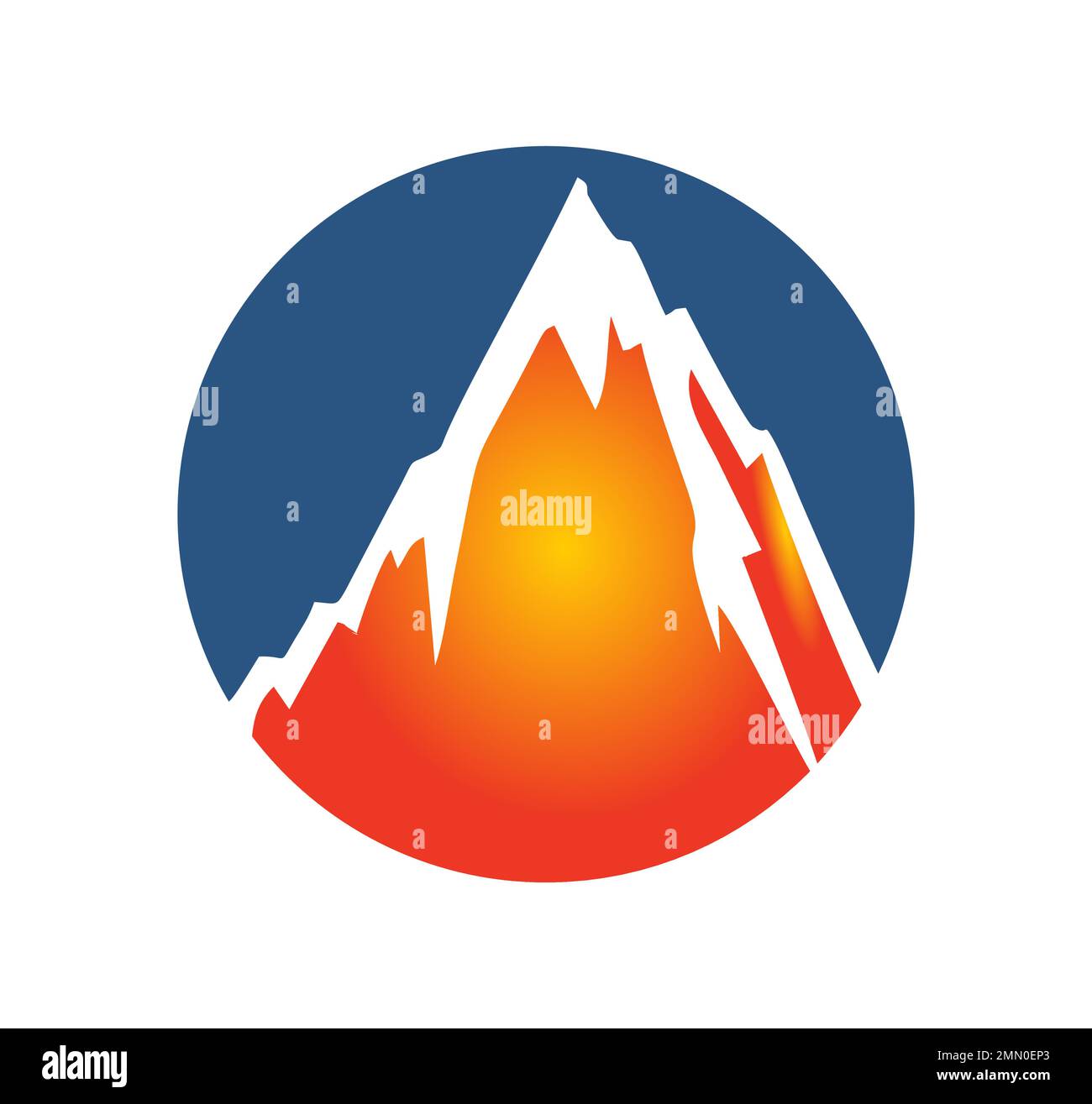Mount Lava Volcano Vector Icon illustration in white background ...