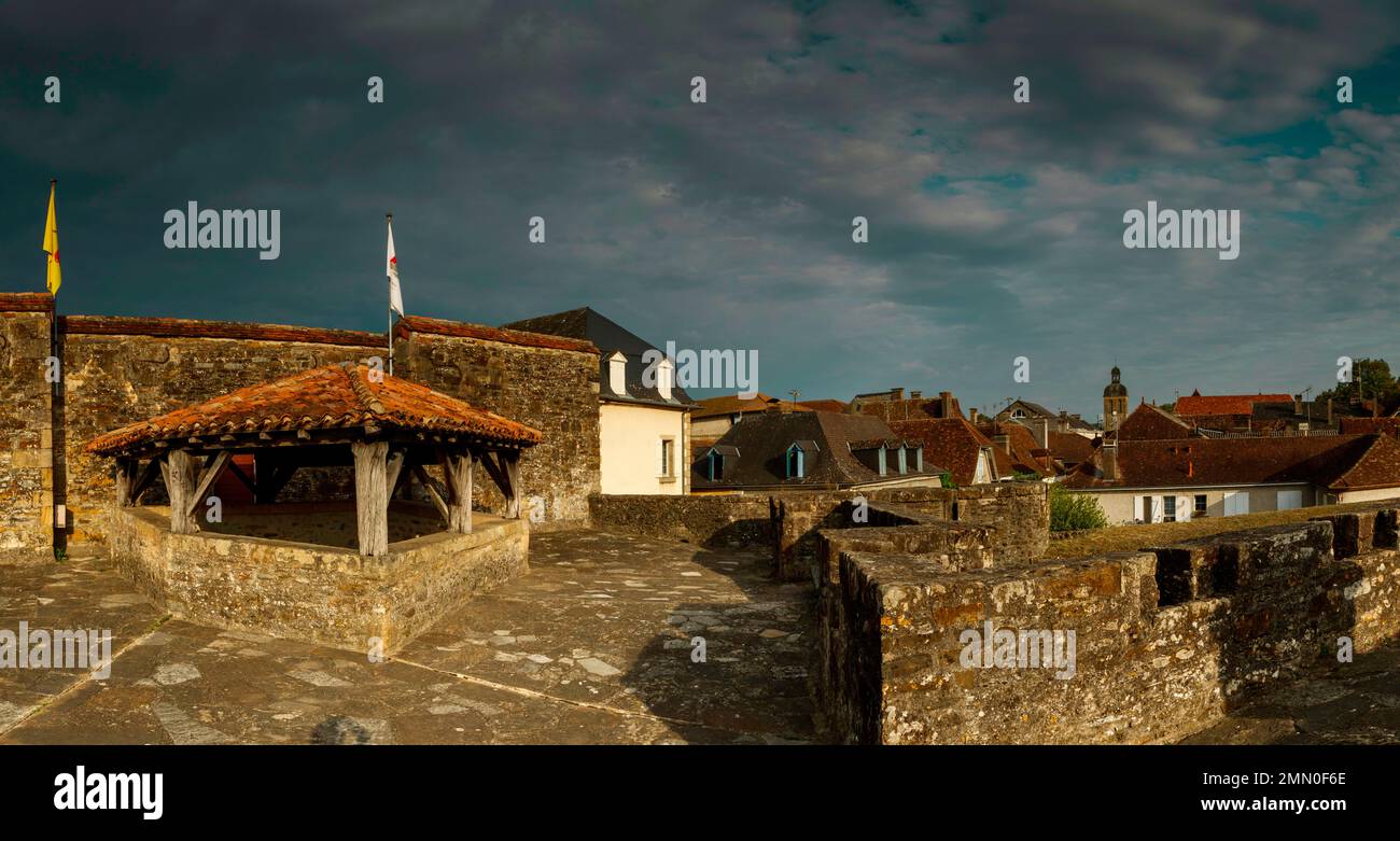 France, Pyrenees Atlantiques, Bearn, Navarrenx, panoramic view of the ...