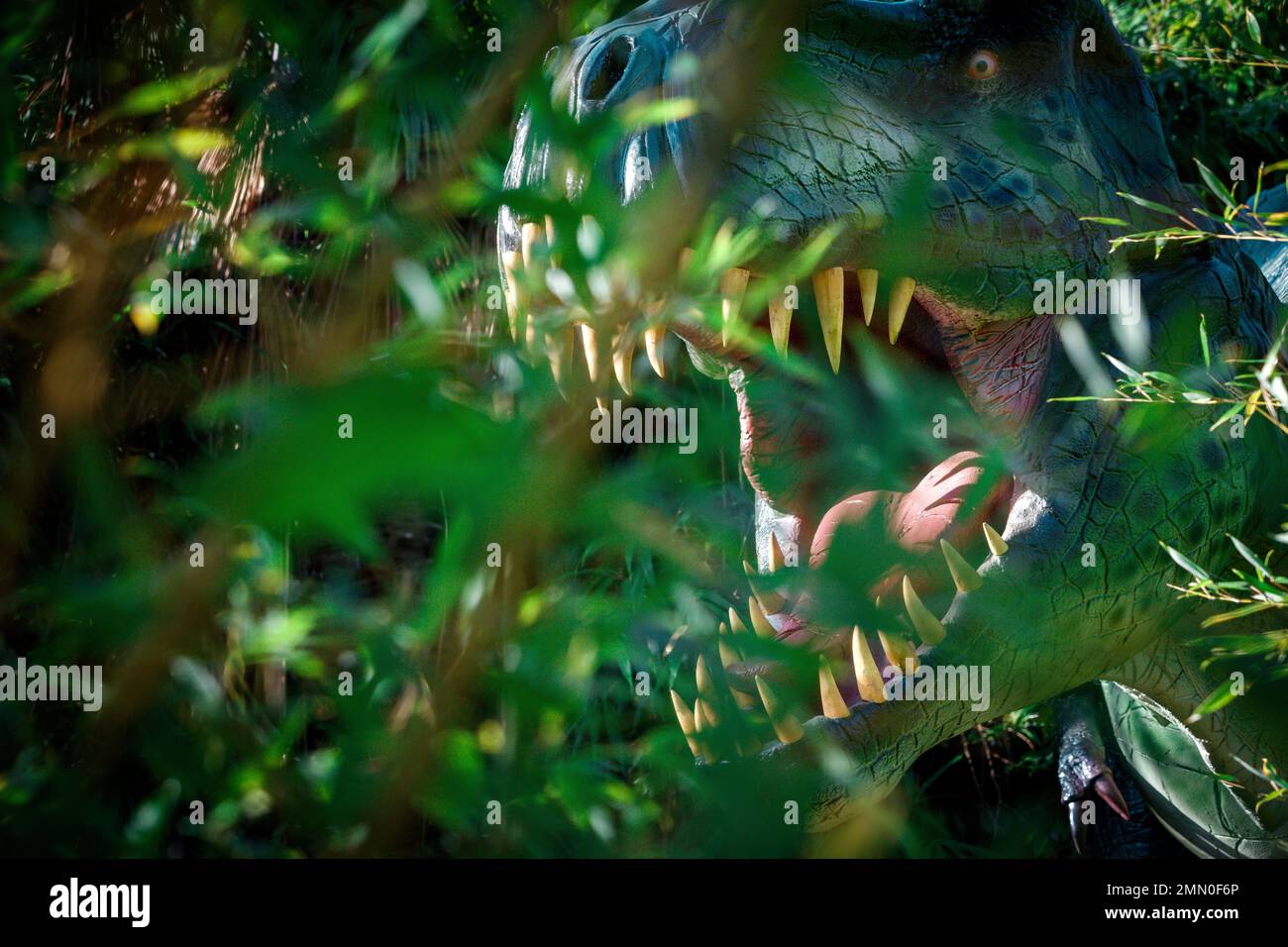 France, Pyrenees Atlantiques, Bearn, Asson, Asson zoo, fake T Rex ...