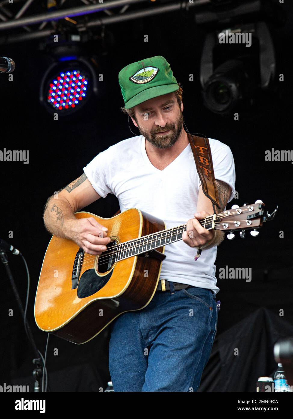 Dave Simonett of Trampled by Turtles seen at Forecastle Music Festival at Waterfront Park on ...