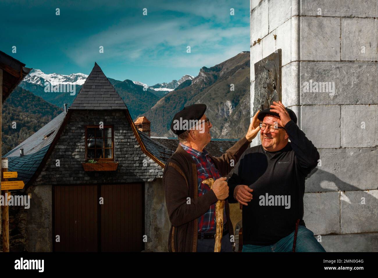 France, Pyrenees Atlantiques, Bearn, Aas, traditional whistlers in a ...