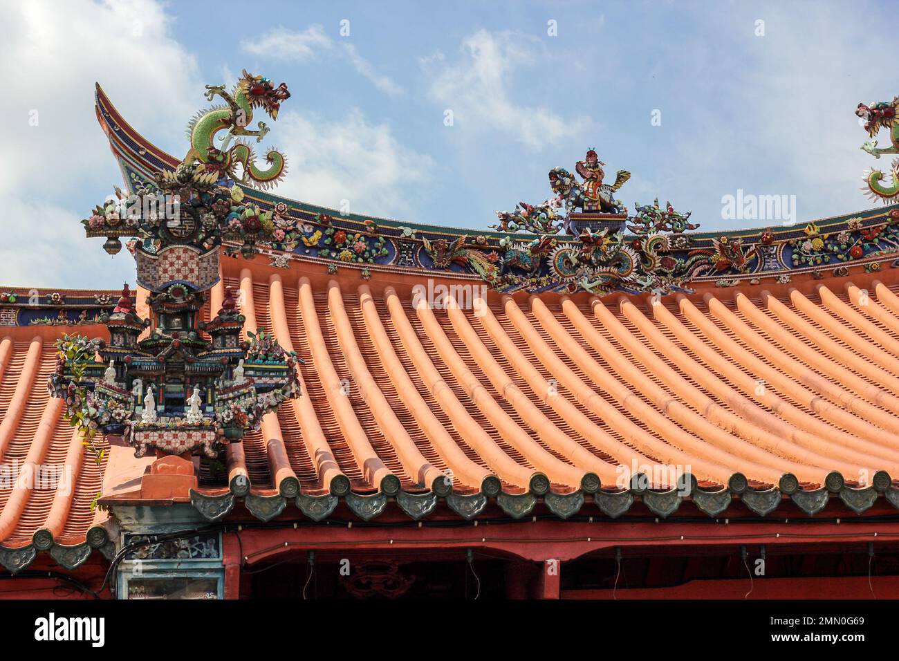Georgetown, Penang, Malaysia - November 2012: The slanted roof with ...