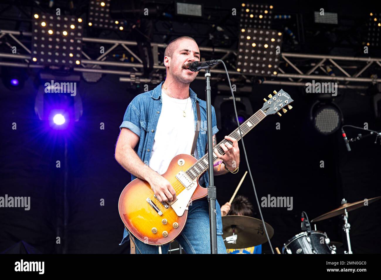 Tony Esposito of White Reaper seen at Forecastle Music Festival at ...