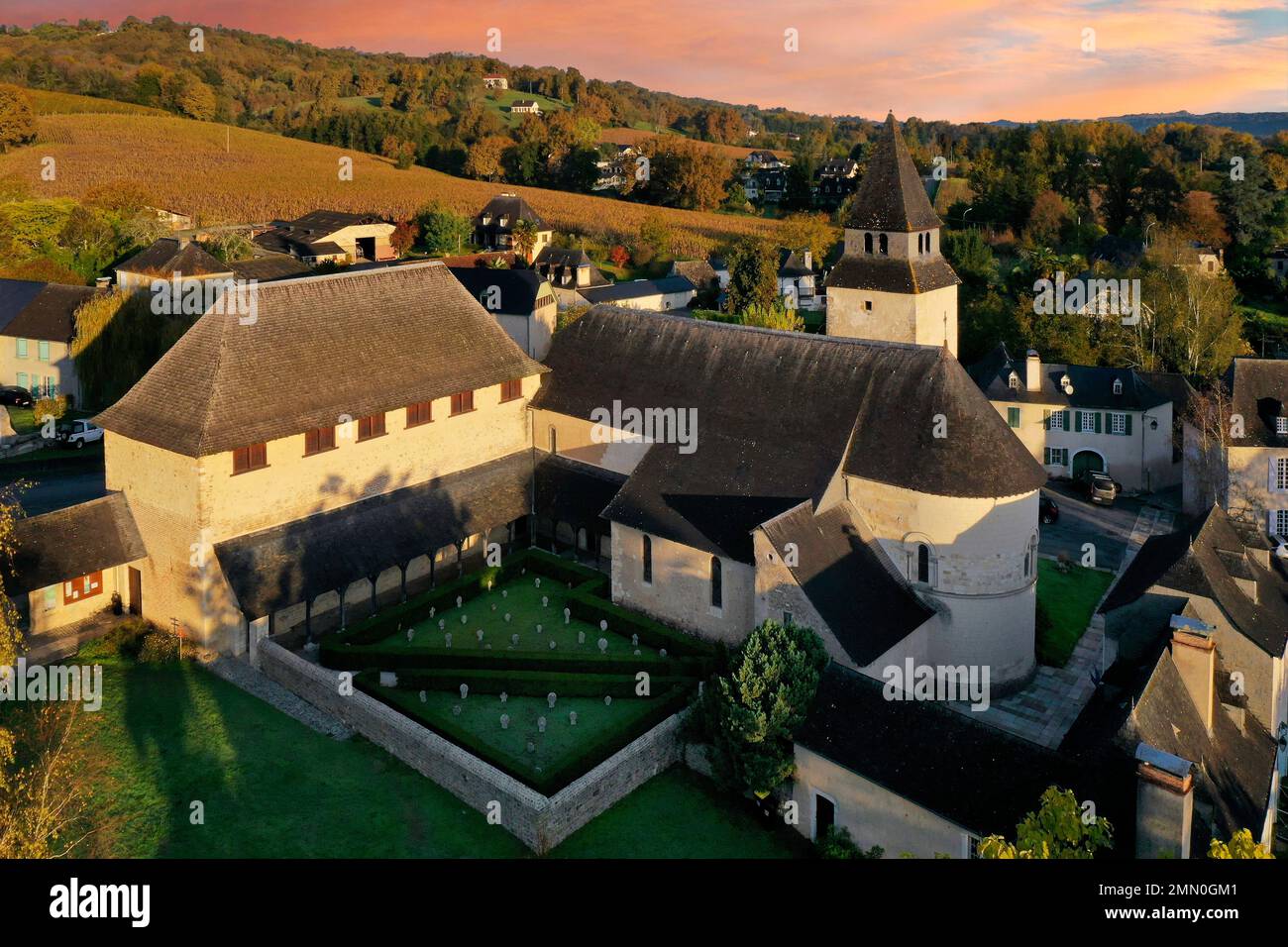 France, Pyrenees Atlantiques, Bearn, Lacommand, La Commanderie abbey ...